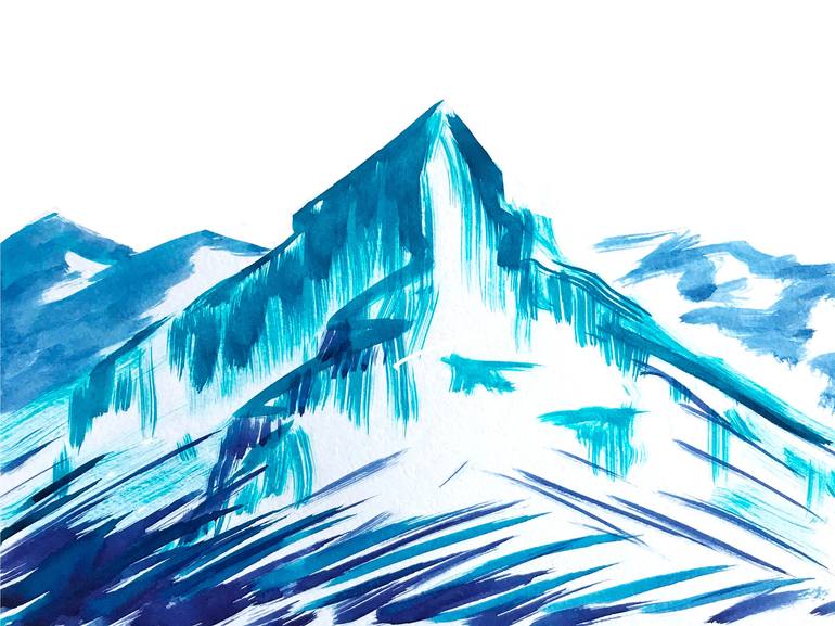 Blue Mountain Drawing by Julia Alex | Saatchi Art