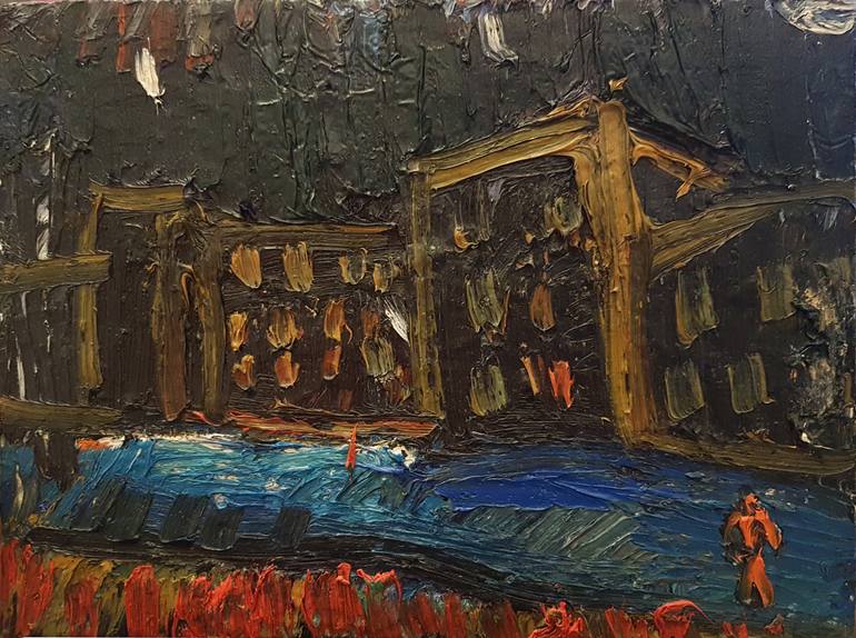 City at night Painting by SAPA ART | Saatchi Art
