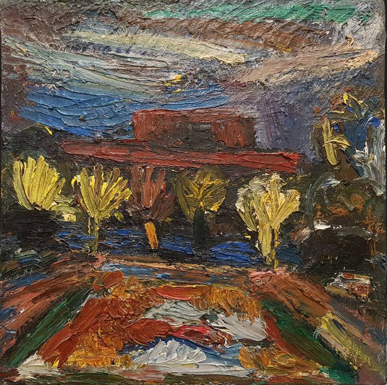 Streetlights on the square Painting by SAPA ART | Saatchi Art