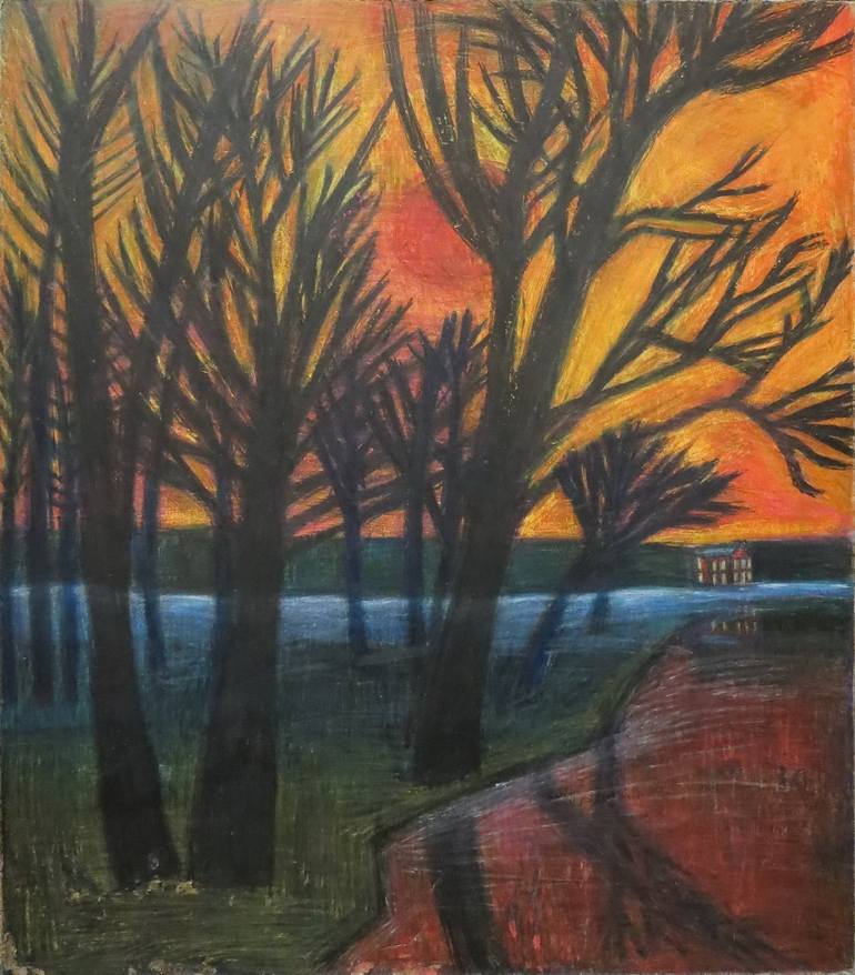 Evening in the park Drawing by SAPA ART | Saatchi Art