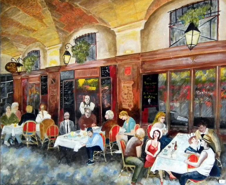 7 Paris Brasserie Ma Bourgogne Painting by Loyer Roger Anton | Saatchi Art