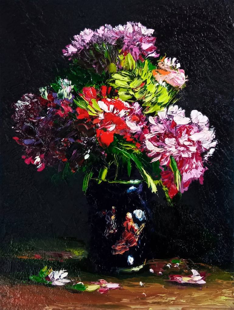 Impasto flowers Painting by Evgeny Timofeev | Saatchi Art