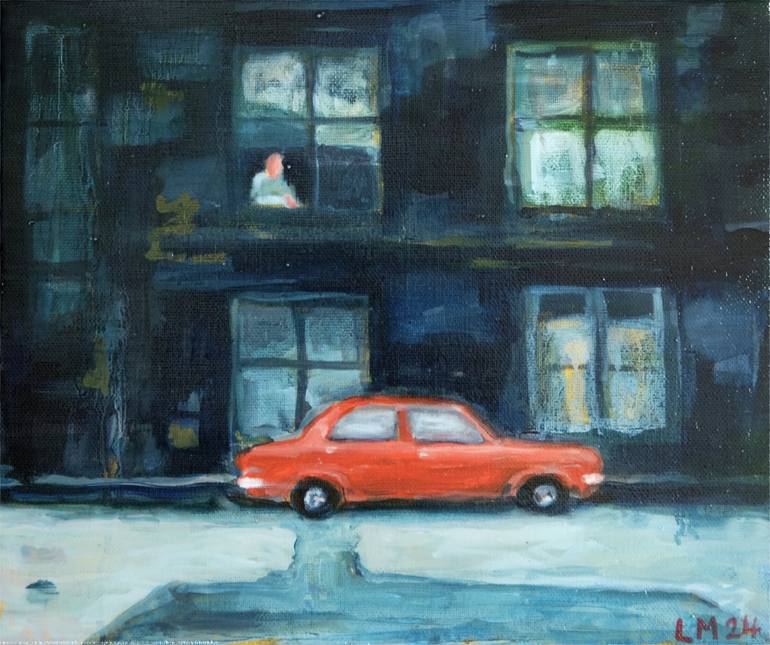 The Red Car Painting by Luke Morgan | Saatchi Art