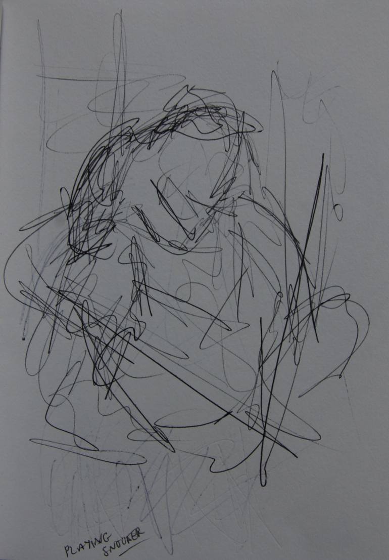 Playing Snooker Drawing by Jamie Morris | Saatchi Art