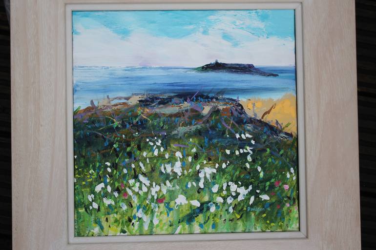 Wild Flowers, Calm Sea Painting by Gordon Davidson | Saatchi Art