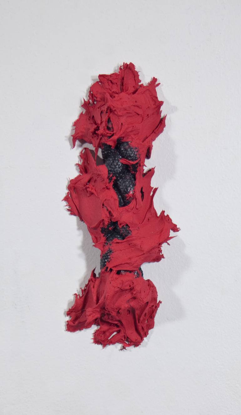 Red on Black (Rope) Painting by Jeffrey Collins | Saatchi Art