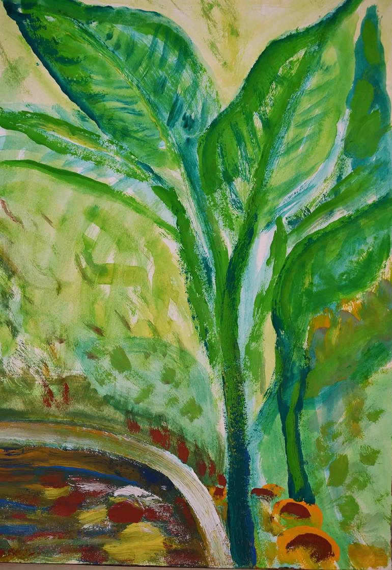 green leaves Painting by gianuario manunta | Saatchi Art