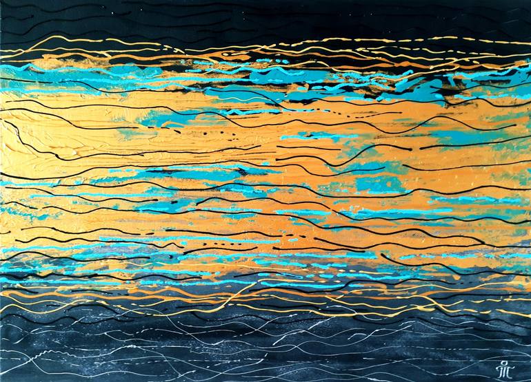 Golden Ocean Painting by Tatyana Orlovetskaya | Saatchi Art