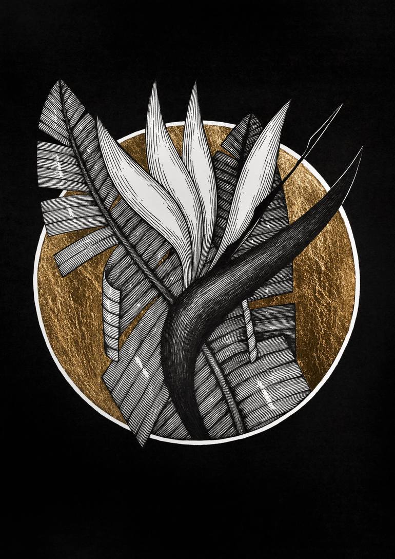 Strelitzia Nicolai Framed Drawing by Anca Popa | Saatchi Art