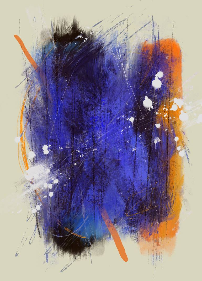 Blue forest Painting by German Bernales | Saatchi Art