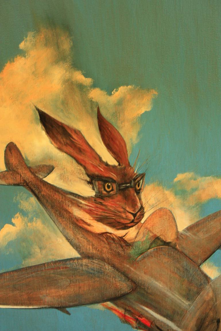 Biggles Rides Again Painting by Christopher E Fry | Saatchi Art