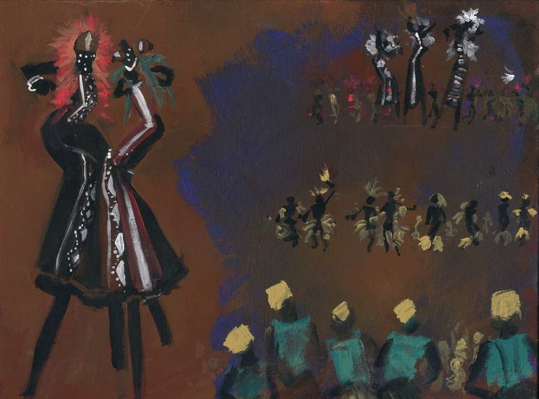 Dogon Carnival Painting by Ashanti Miller | Saatchi Art