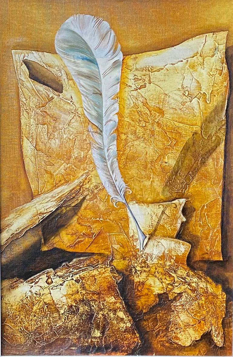 Unfinished manuscript Painting by Viktor Kobzev | Saatchi Art