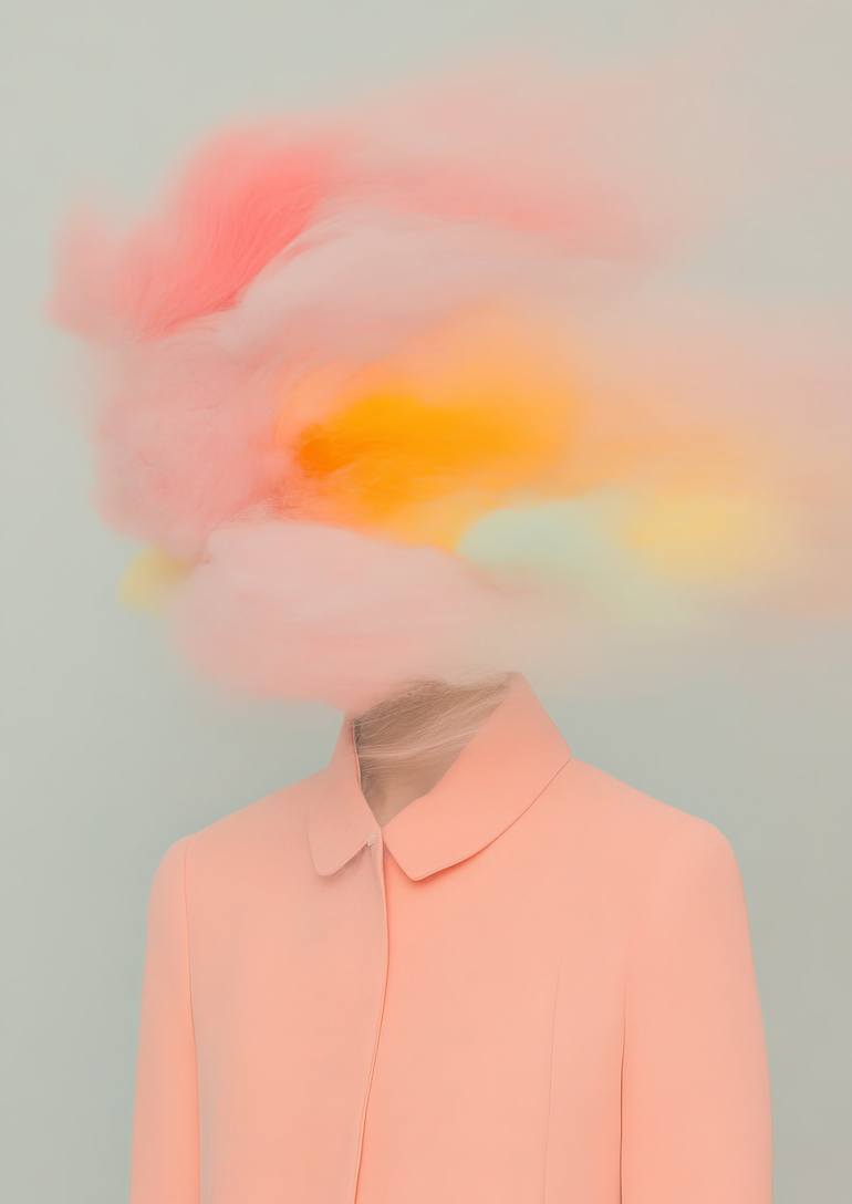 Faceless Person in a Cloud a Surrealist Portrait Photo Collage Digital ...