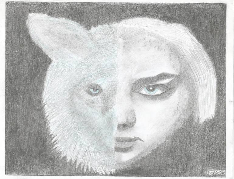 arya wolf Drawing by ricardo romero | Saatchi Art