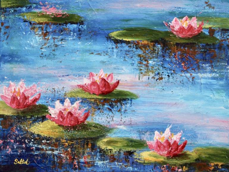 Water Lilies #13 Painting by Kimberly Saltiel | Saatchi Art