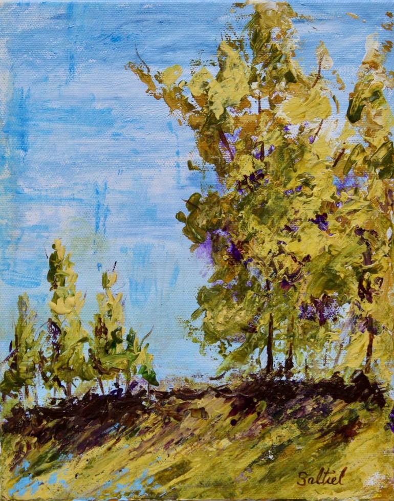 Cottonwoods #1 Painting by Kimberly Saltiel | Saatchi Art