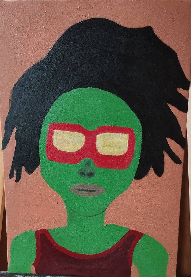 Green Man Painting by Emmanuel Akolo | Saatchi Art