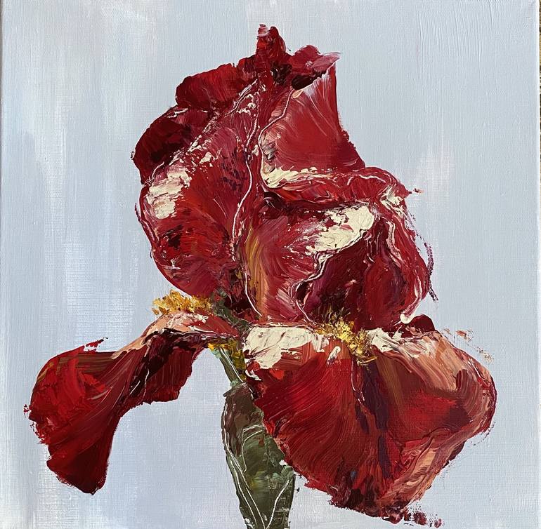 Red iris Painting by Oksana Petrova | Saatchi Art