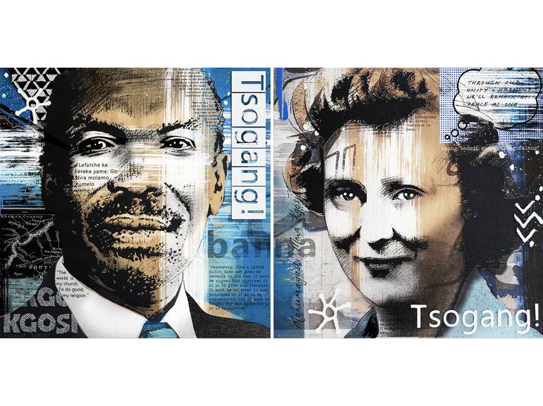 Portrait of Sir Seretse Khama & Lady Ruth Khama Collage by Eleanor ...