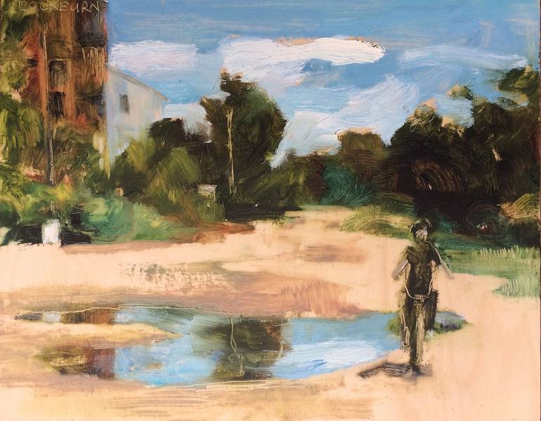 Boy on Bike Painting by Frances Cockburn | Saatchi Art