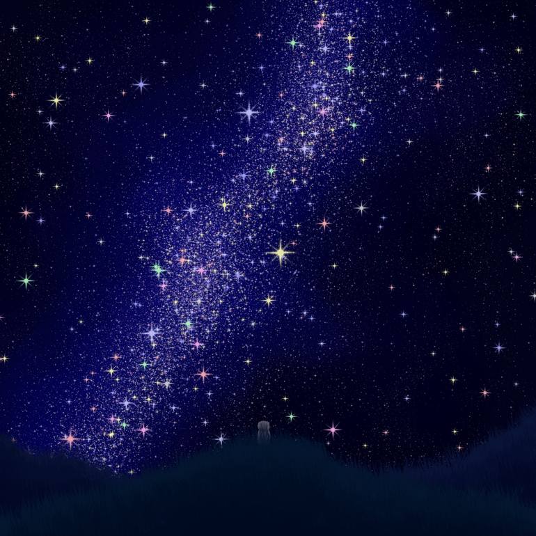 Owl under the stars - Limited Edition of 5 Mixed Media by Nipuni Perera | Saatchi Art