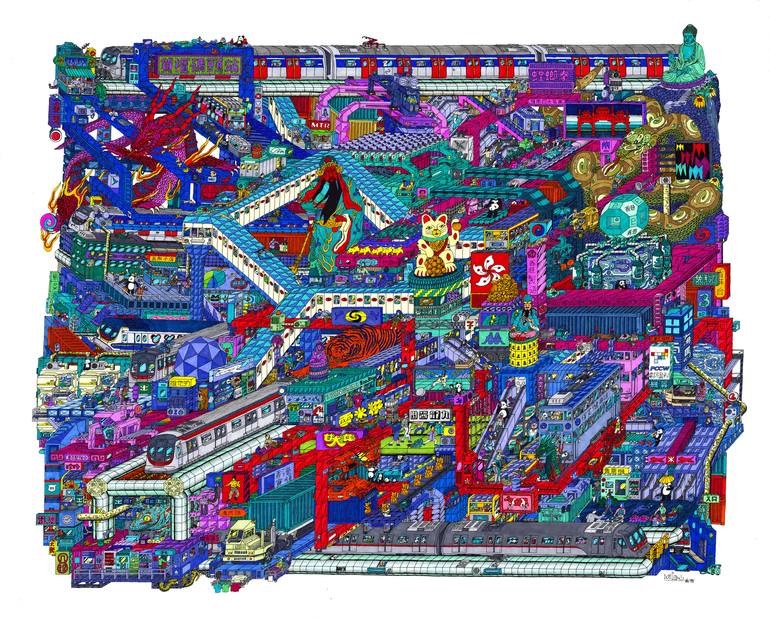 HK Terminals Hyperstation Drawing by Alexandre Cornet | Saatchi Art
