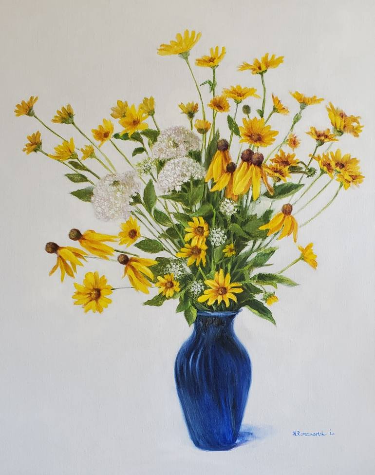 Wildflowers Bouquet Painting by Hanna Romanovich | Saatchi Art