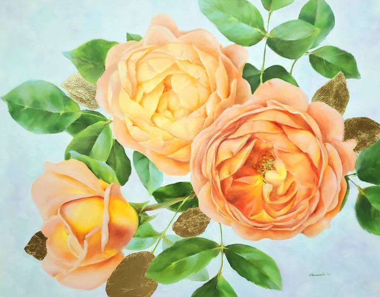 Rose Trio Painting by Hanna Romanovich | Saatchi Art