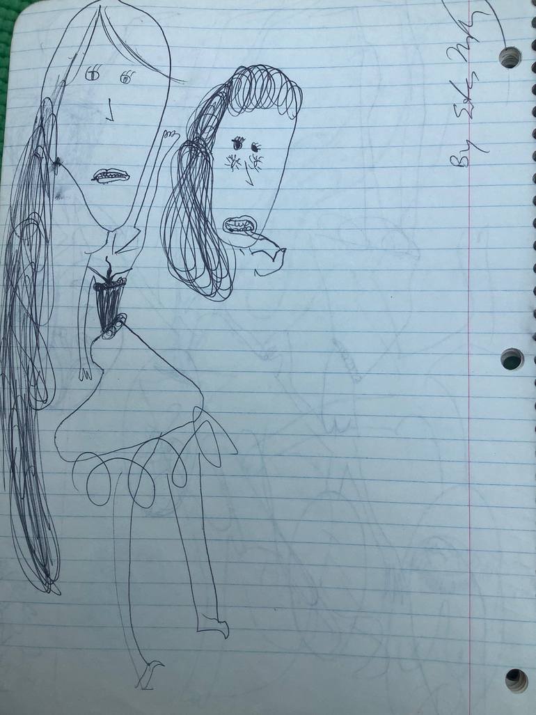 Talking partial pal Drawing by Esther Nash | Saatchi Art