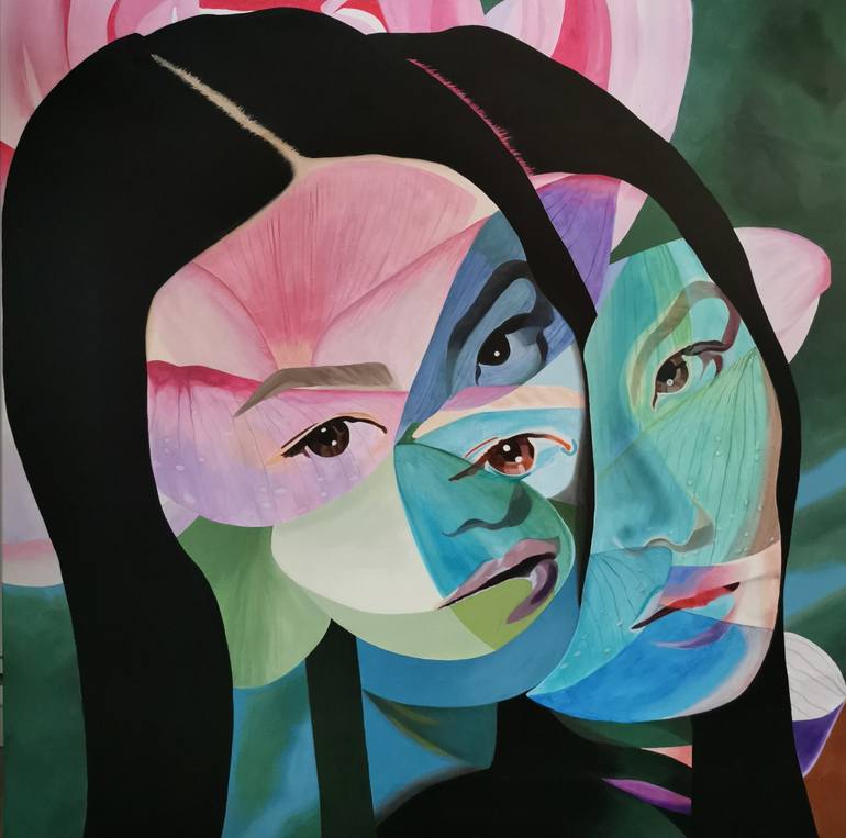 Lotus memories Painting by Caroline David | Saatchi Art