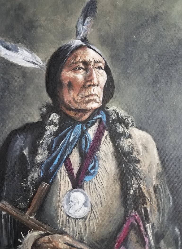 Chief Wolf Robe Painting by Kyle Stanley | Saatchi Art