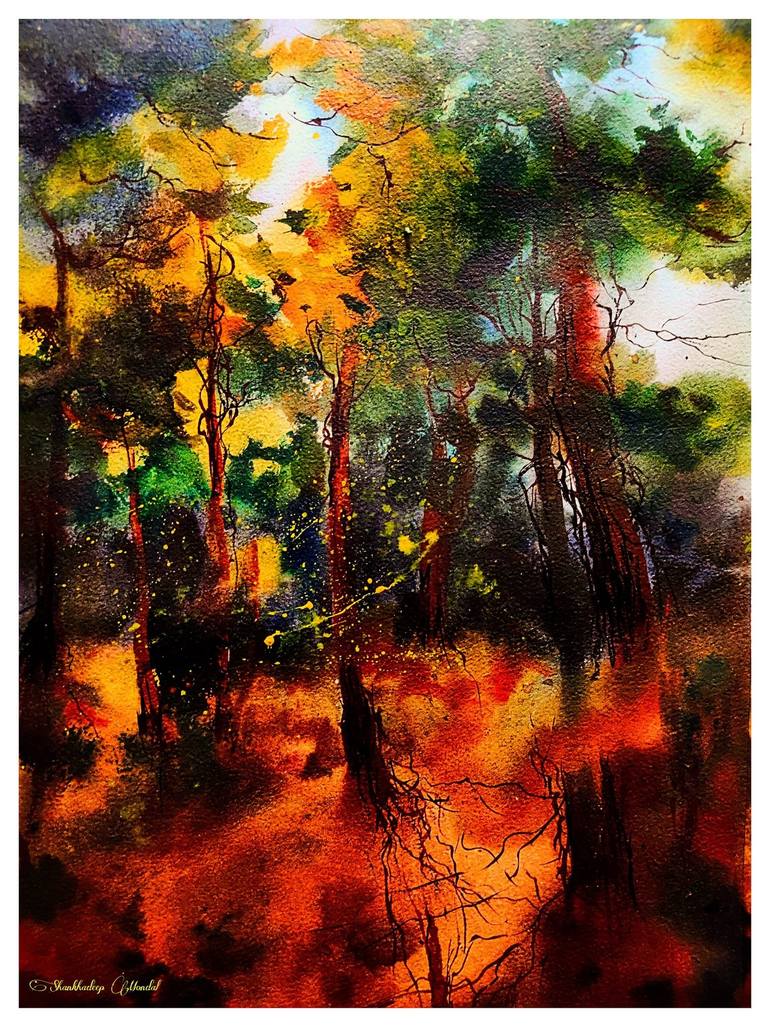 The forest Painting by Shankhadeep Mondal | Saatchi Art