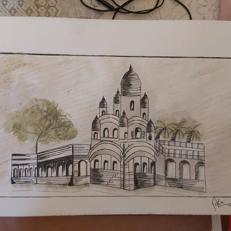 Dakshineshwar Drawing by Parikshit Sinha | Saatchi Art