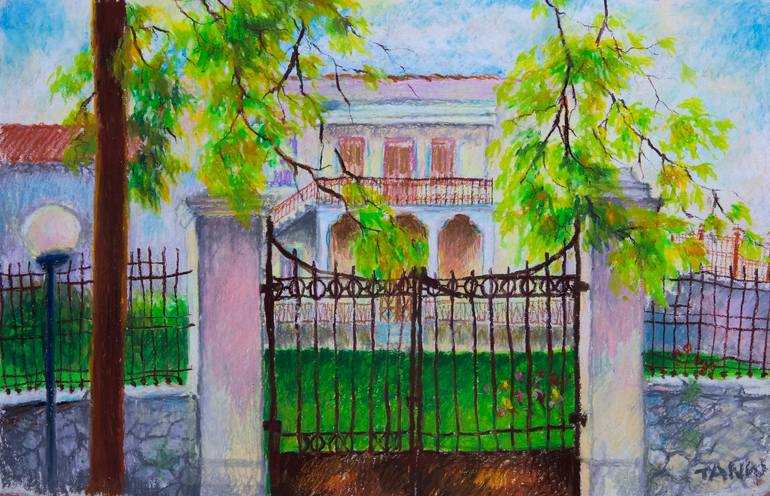 The Marble Mansion Painting by TANO ATHANASIOS PAPADOPOULOS | Saatchi Art