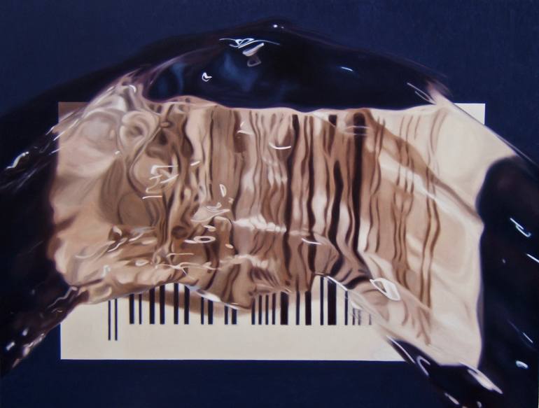 water on a barcode Painting by Jose Maia | Saatchi Art
