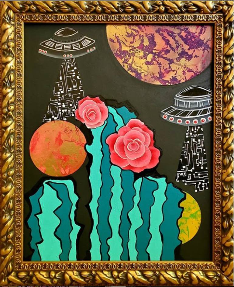 Spaceship Cactus Painting by Brett Morrison | Saatchi Art