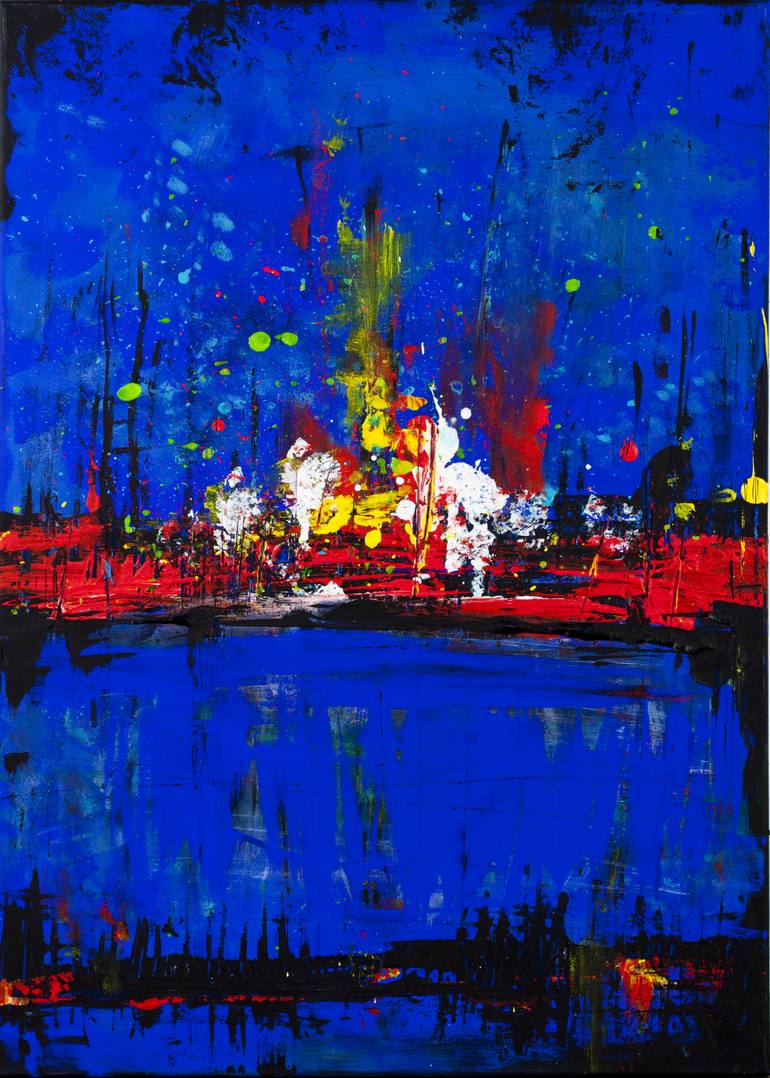 Fireworks Painting by Liss Art Studio | Saatchi Art