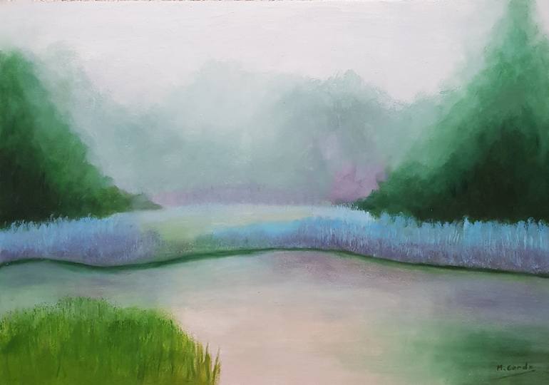 Blue reflections Painting by Mercedes Gordo | Saatchi Art