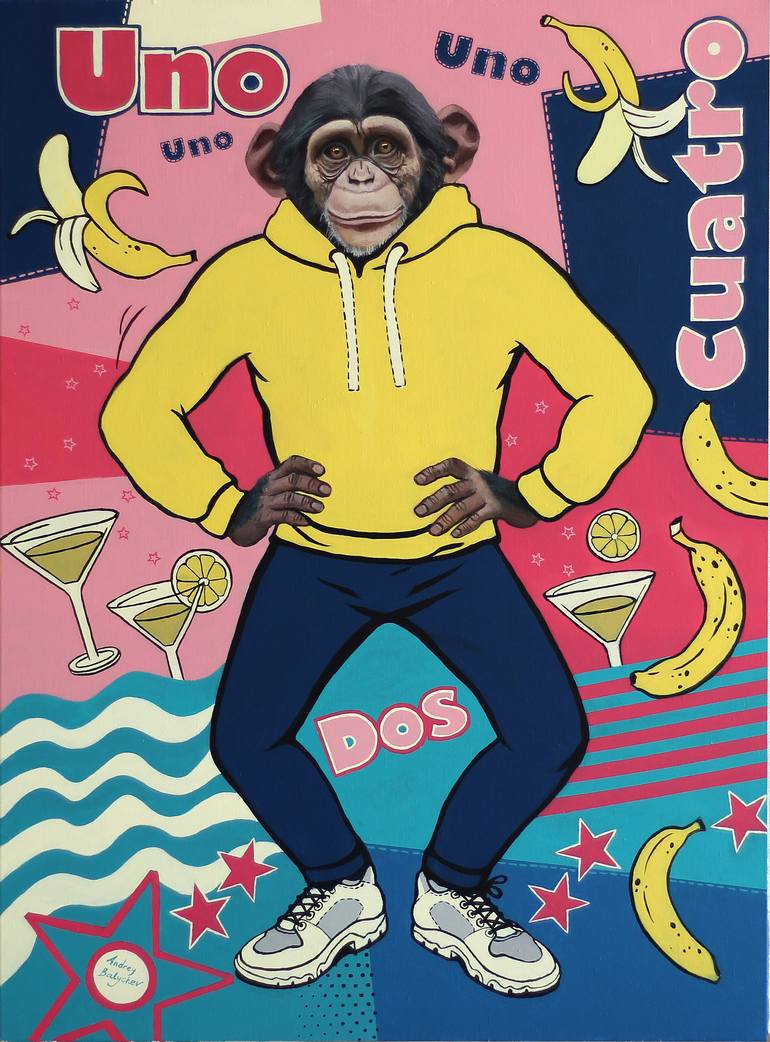 Dancing monkey Painting by Andrey Balychev | Saatchi Art