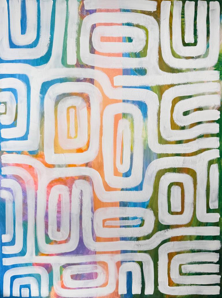 Chromatic Labyrinth Painting by Kateryna Zavadska | Saatchi Art