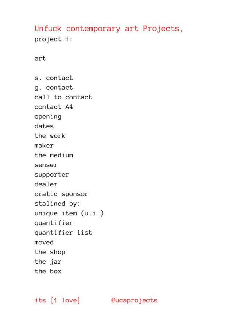 a new glossary of terms for contemporary art Installation by UCA ...