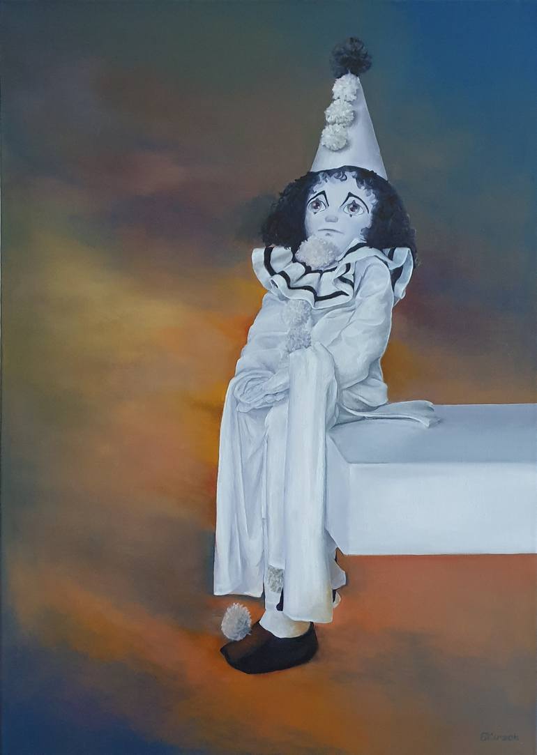 Pierrot Painting by Elvira Kirsch | Saatchi Art