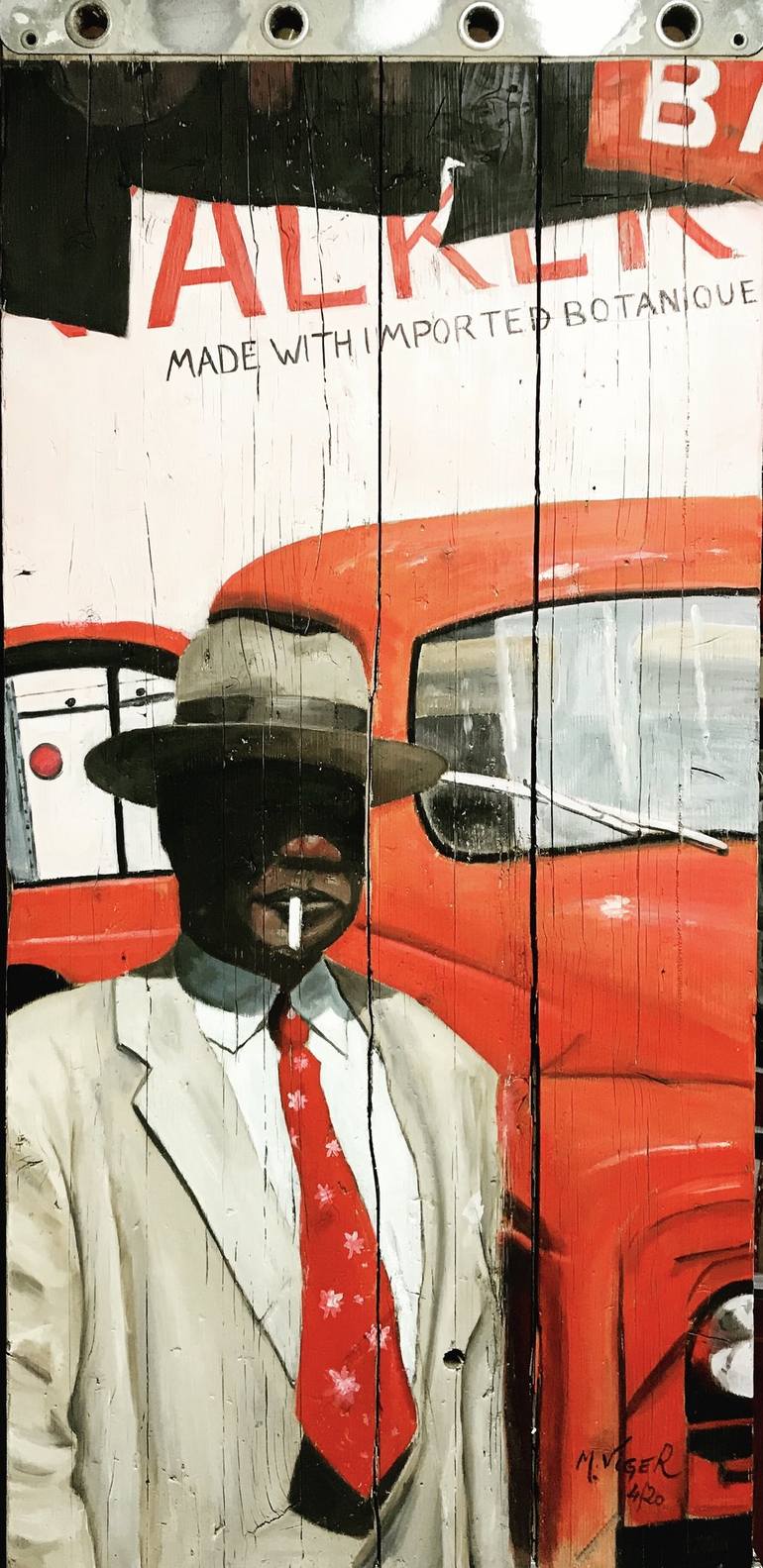THE MAN WITH THE RED TRUCK Painting by Michael Viger | Saatchi Art