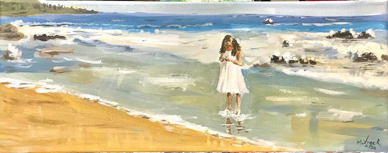 THE LITTLE GIRL AND HER SHELL Painting by Michael Viger | Saatchi Art