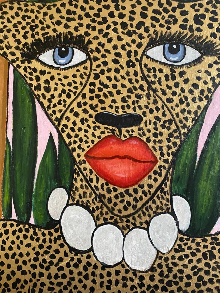 Glam Cheetah In the Jungle Mural Painting by Kendra Dandy | Saatchi Art