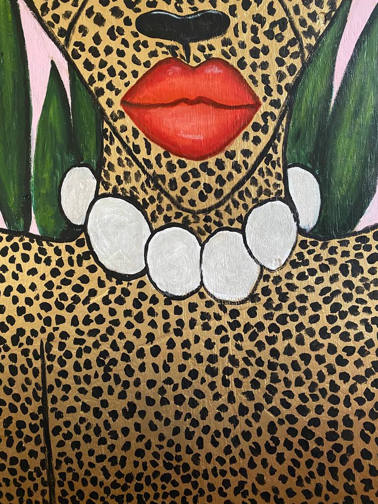 Glam Cheetah In the Jungle Mural Painting by Kendra Dandy | Saatchi Art
