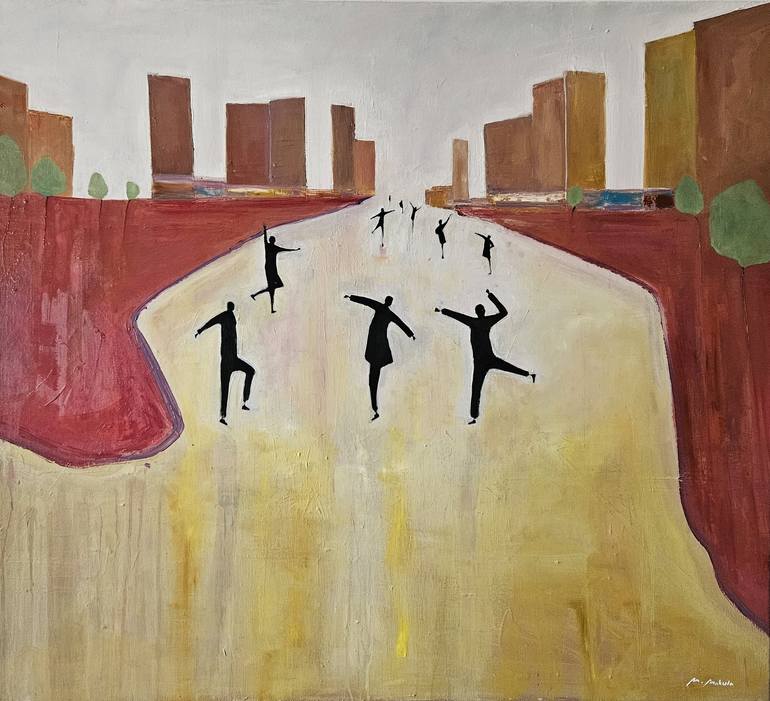 Jumping up and down Painting by Mariusz Makula | Saatchi Art