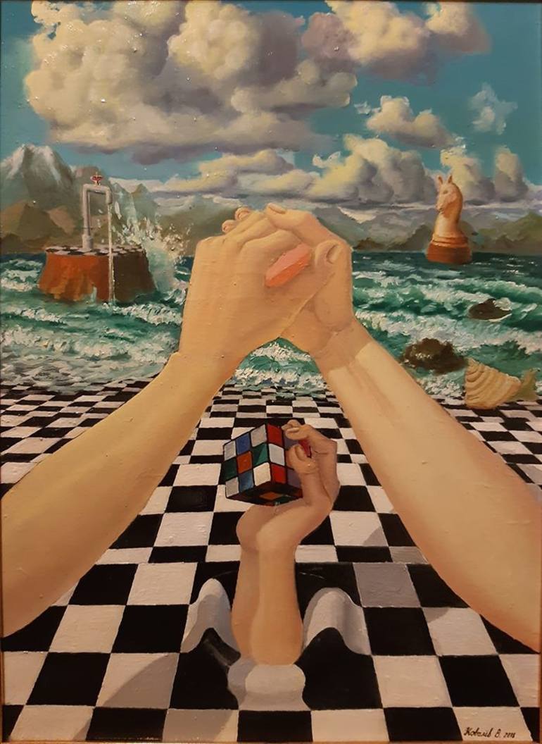 Manus Manum Lavat Painting by Vladyslav Kovalov | Saatchi Art