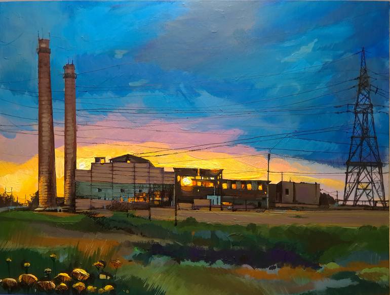 Abandoned factory Painting by Gayane Yeghiazaryan | Saatchi Art
